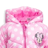 Disney Minnie Mouse Winter Coats for Toddler Girls, Zip Up Puffer ...