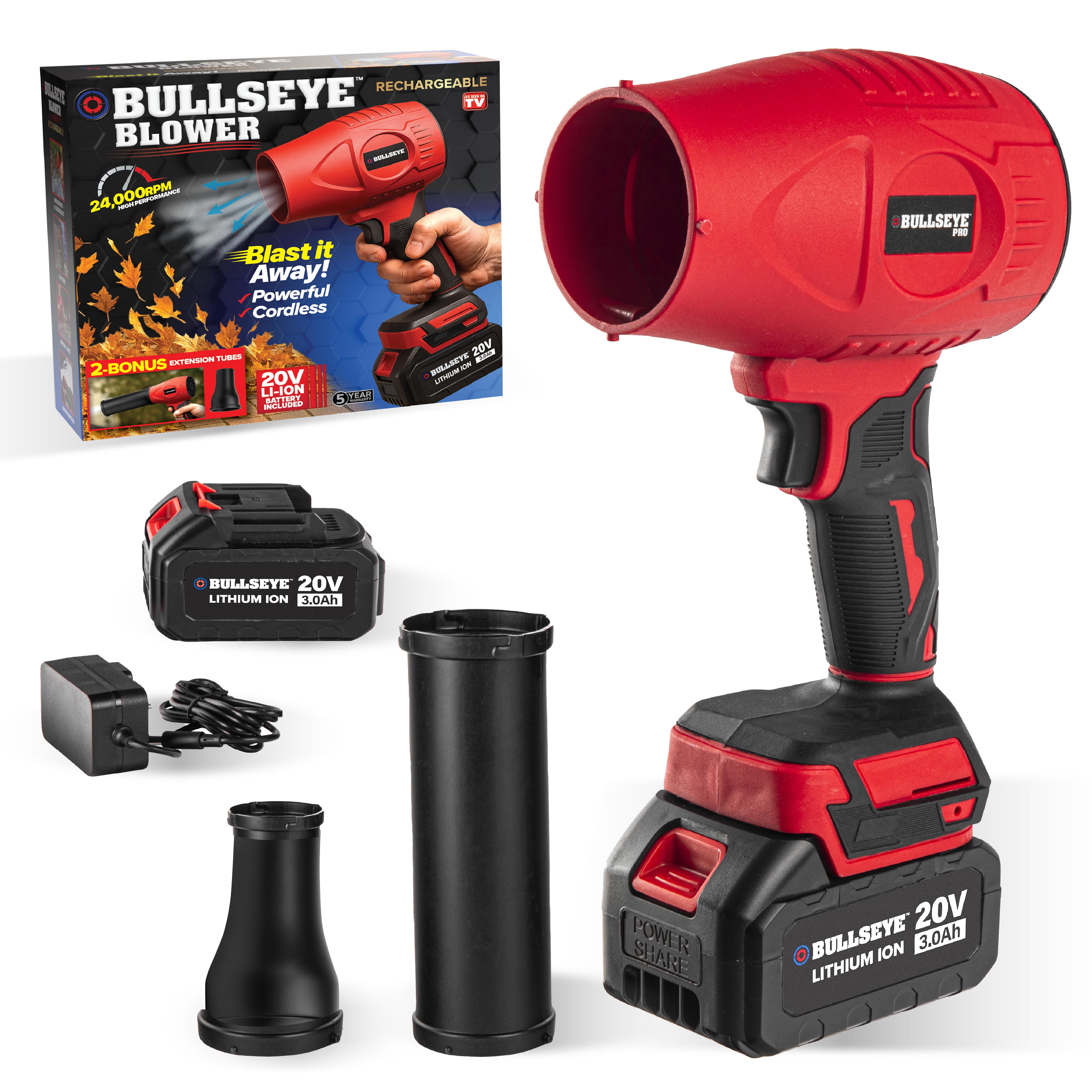 Bullseye Blower Rechargeable Cordless Leaf Dust Air Blaster 24,000 RPM ...