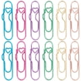 24Pcs 6 Colors Iron Paper Clips Bookmark Marking Clips Oval with Heart ...