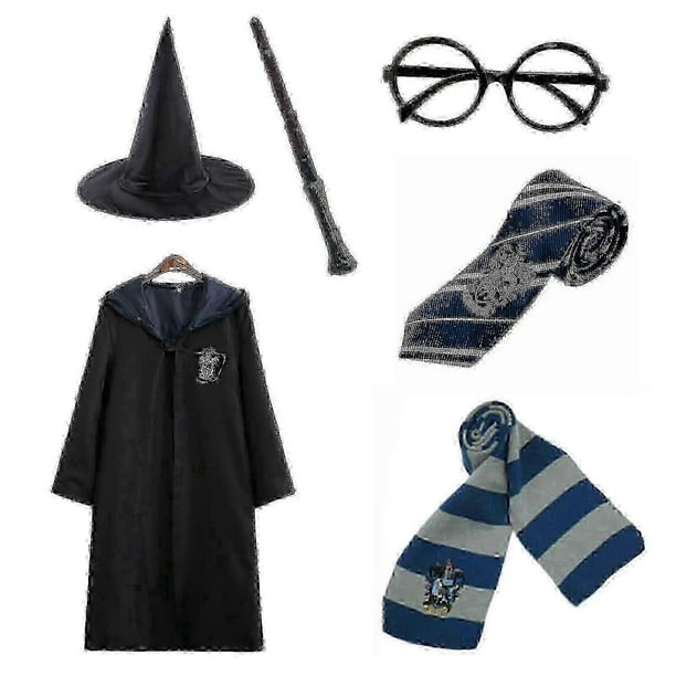 Harry Potter 6pc Set Magic Wizard Cosplay Fancy Dress Cape Cloak ...