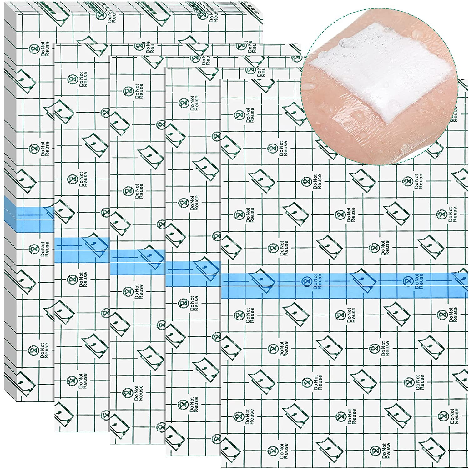 JOYWEI36 Sheets Adhesive Waterproof Bandage Cover Transparent Stretch ...