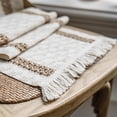 Boho Placemats Set Of 4 12x18 Inch Cotton Burlap And Kitchen Woven ...