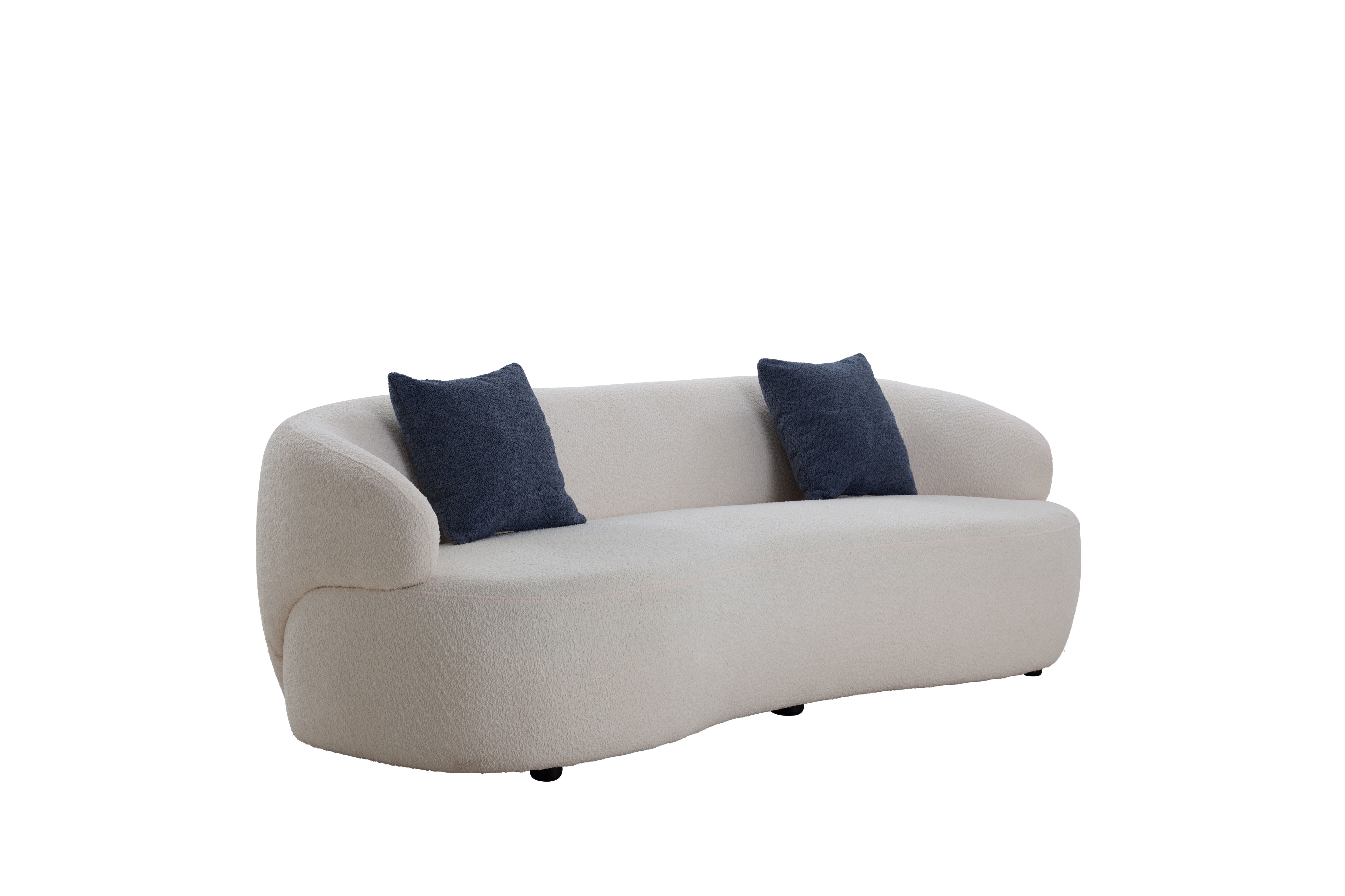 Buy Mid Century Modern Curved Sofa, 3 Seat Cloud couch Boucle sofa ...