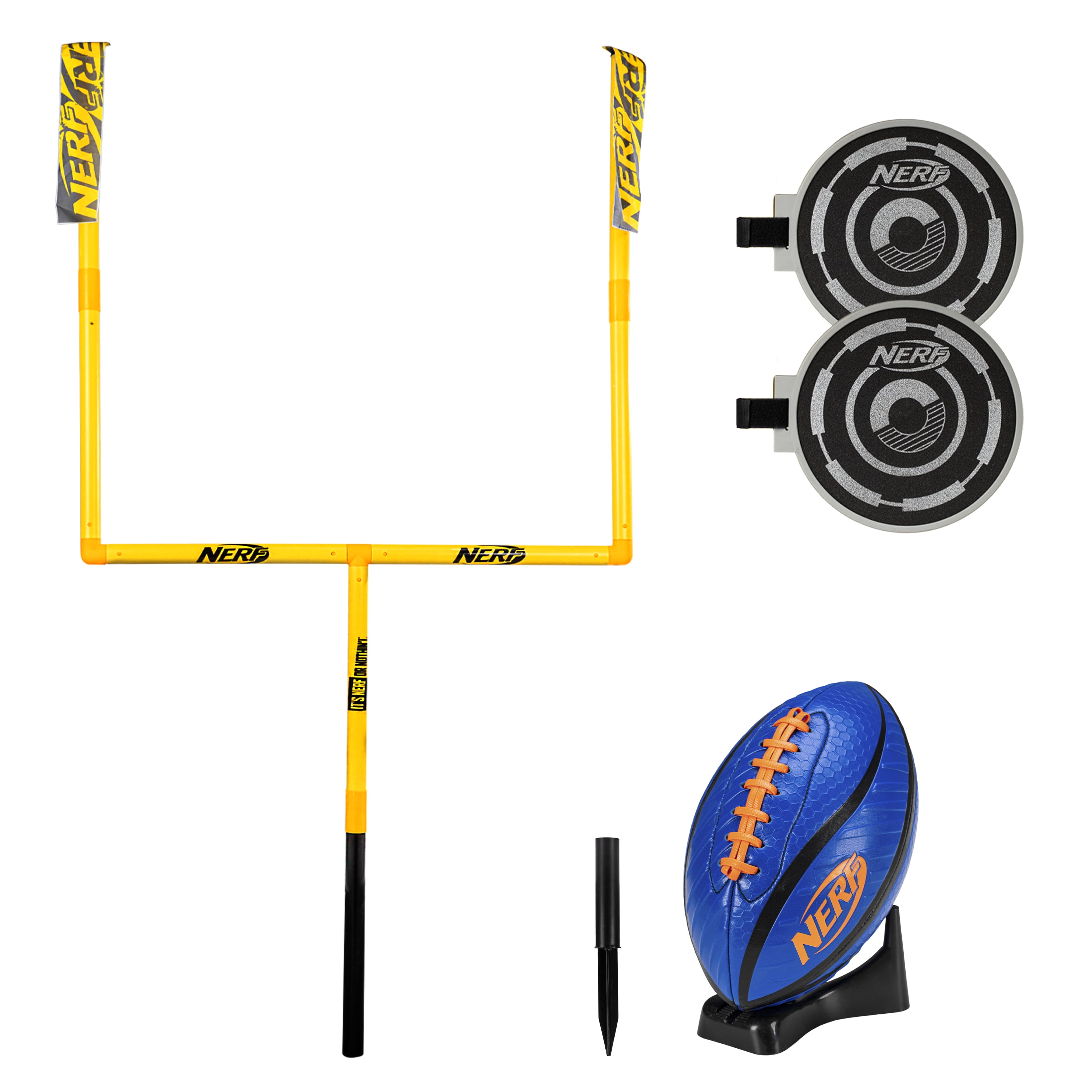 Nerf Punt and Pass Football Goal Post Set - Complete All In One Set ...