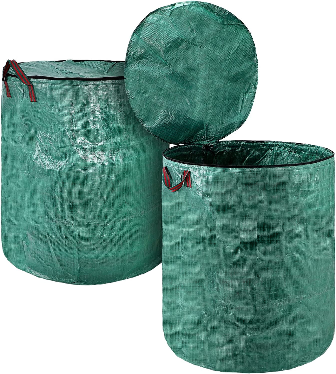 Foldable Extra Large Lawn Bag Holder Garden Waste Container with Lid ...