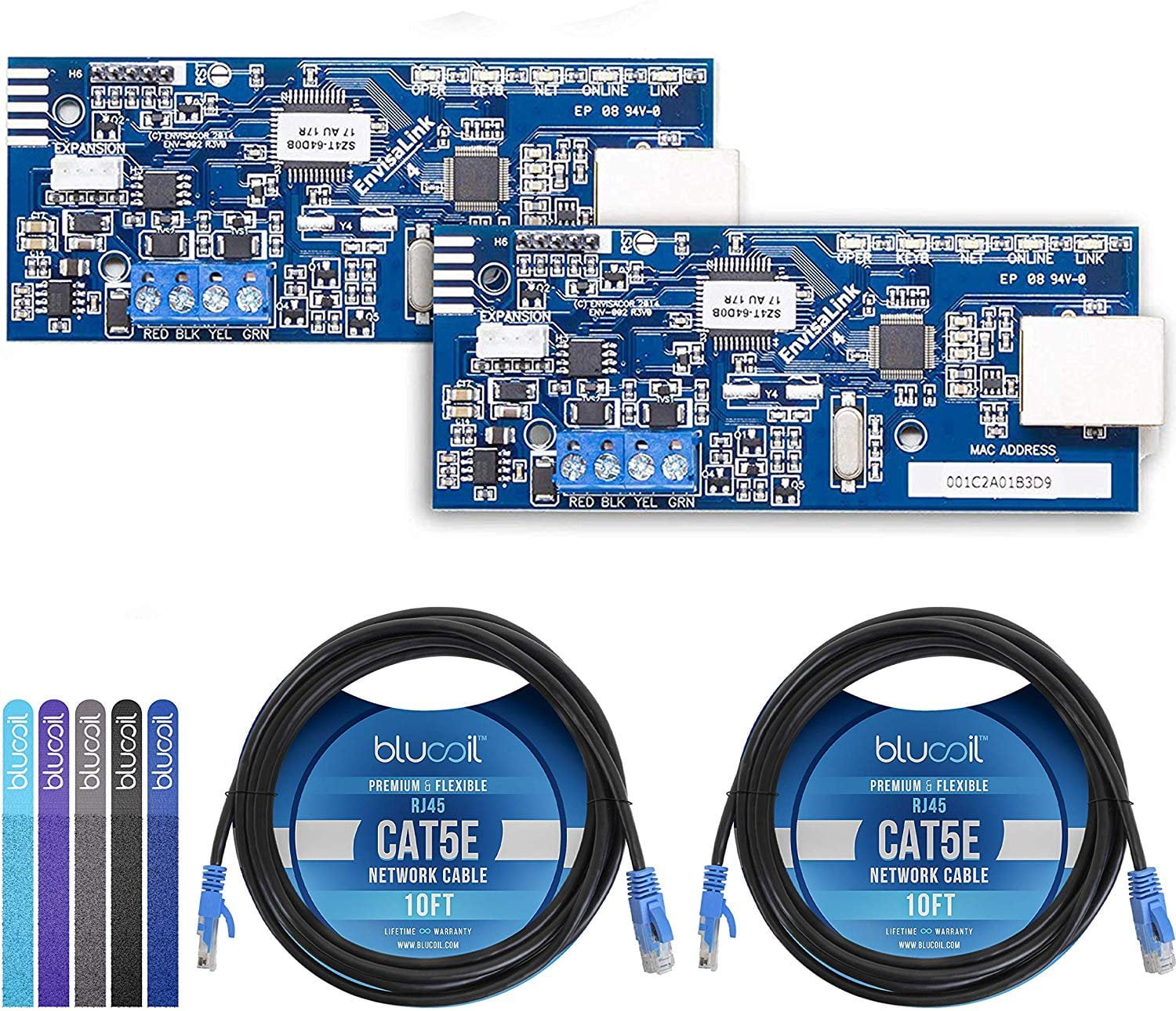 Eyez-On 2-Pack of EnvisaLink EVL4-EZR IP Interface Module with Blucoil ...