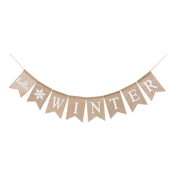 Bandera de arpillera con temática invernal, impresión creativa de ...