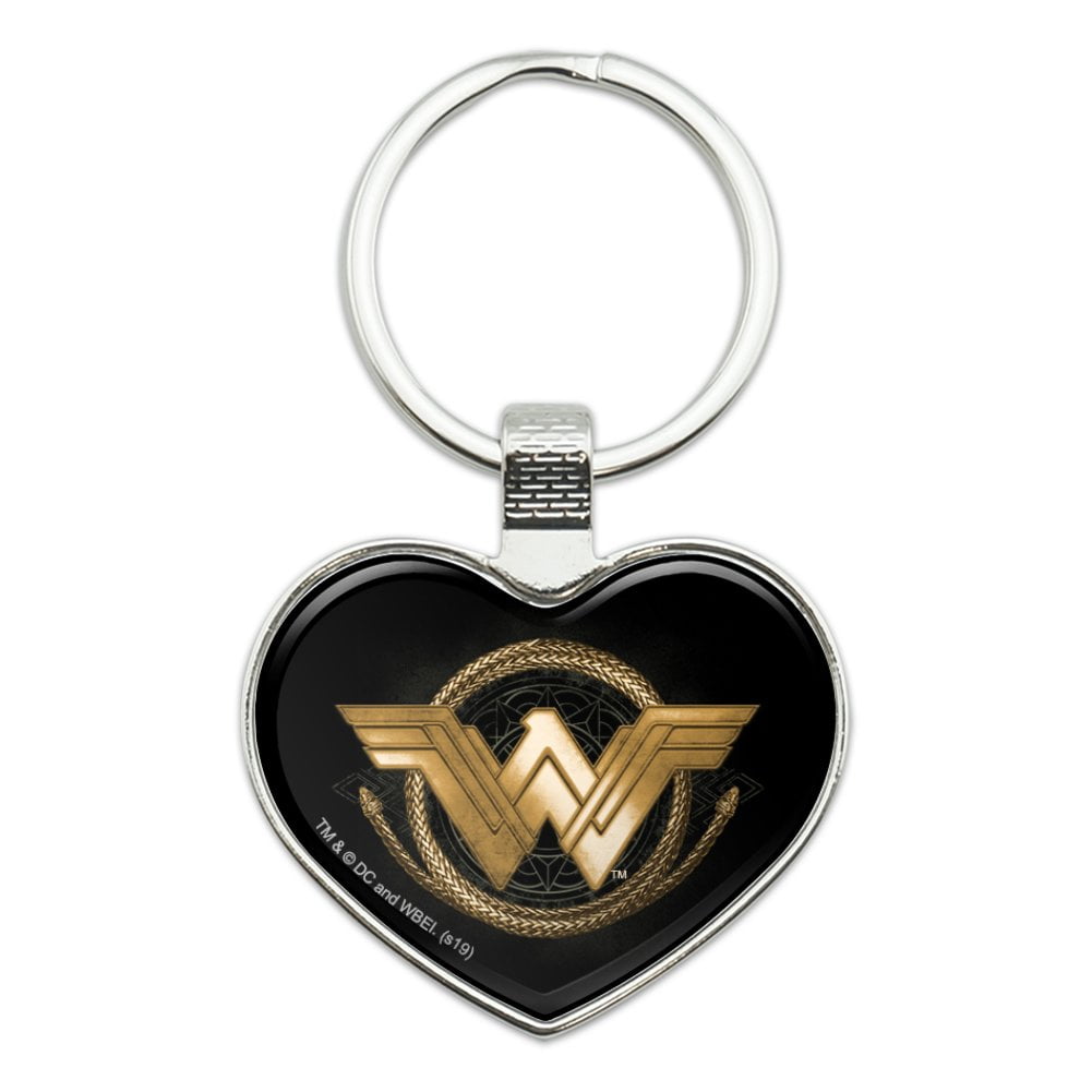 Wonder Woman Movie Golden Lasso Logo Keychain Heart Love Metal Key ...
