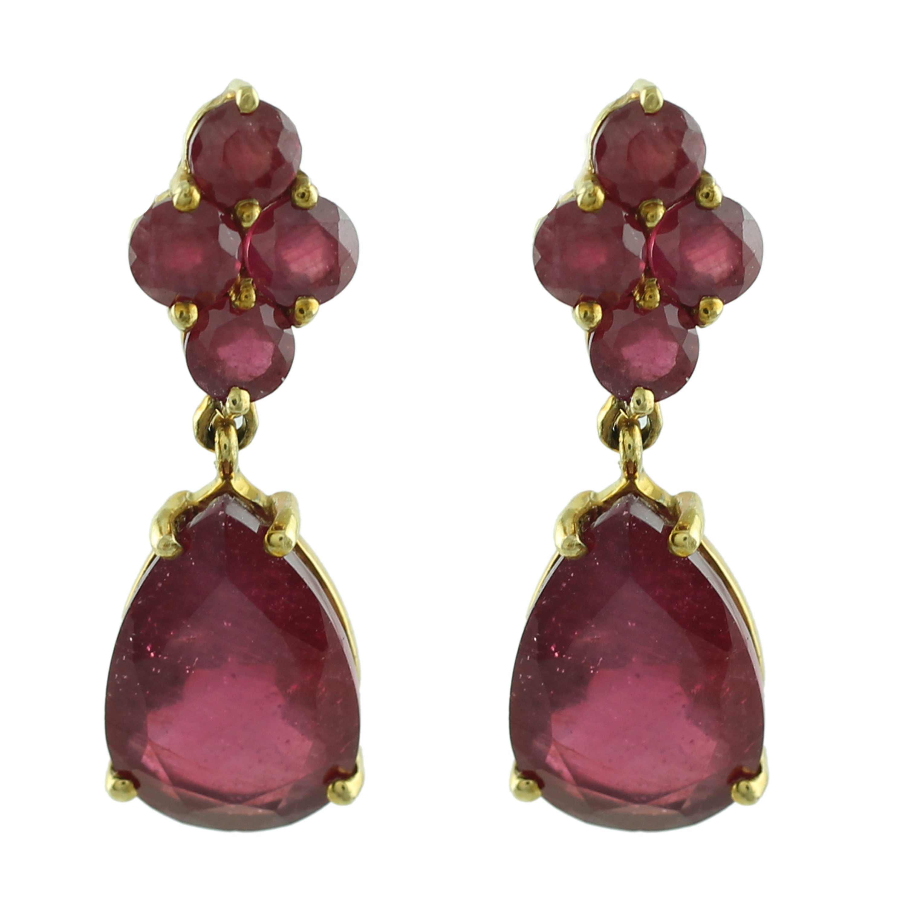 Gf Ruby Pear Shape Gemstone Jewelry 14K Yellow Gold Drop Dangle Earrings For Women - Walmart.com