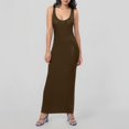 ANINEO Summer Dresses For Women Solid Color Sexy Vest Long Fashion ...