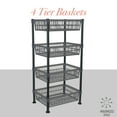 Kitchen Details Slim 4-Shelf Plastic Freestanding Shelves, Smoke Gray ...