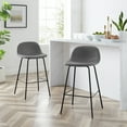 HomeStock Modern Minimalism 2Pc Counter Stool Set Gray/ Matte Black - 2 ...