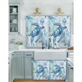 Cartoon Sea Turtle Blue Coral Jellyfish Short Blackout Curtains 36 Inch ...