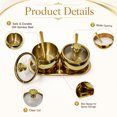 2 Pcs 304 Stainless Steel Seasoning Jars with Tray Set, Spherical Sugar ...