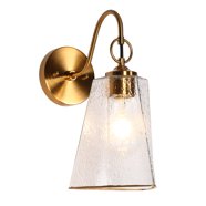 Moose 2-Light Modern Brushed Titanium Gold Wall Sconce with Clear Glass ...