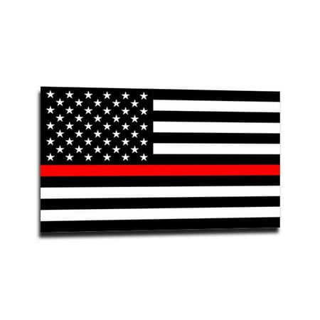 Thin Red Line American Flag Sticker - 4 X 6.5 Inches - Walmart.com