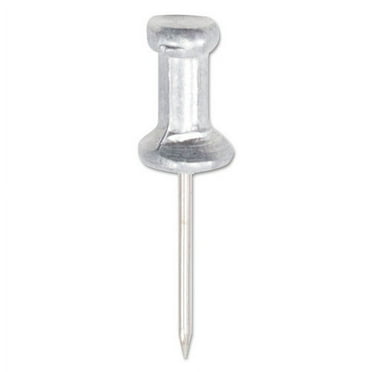 Aluminum Head Push Pins Aluminum, Silver, 3/8", 100/Box - Walmart.com