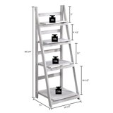 Hofitlead 4 Tier Wooden Ladder Shelf, Rustic Folding Bookcase, Tall ...