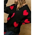 Womens Sweaters Valentine's Day Hearts Print Pullover Sweater Casual ...