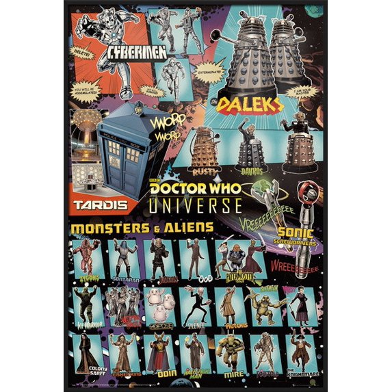 Doctor Who - Framed TV Show Poster (Dr. Who - Characters - Comic ...