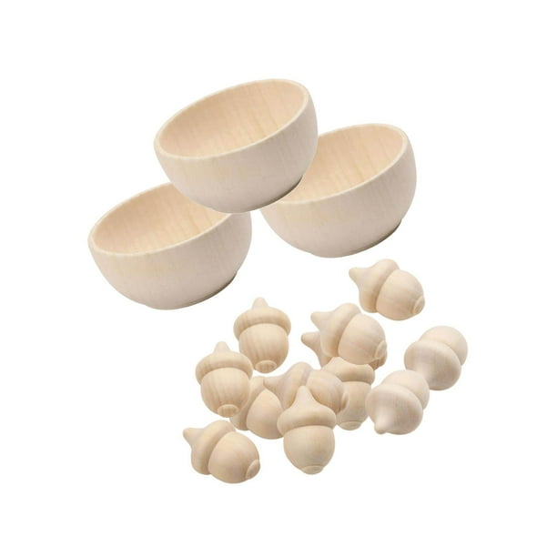 Natural Wooden Acorns Kit Set Counting & Sorting for and crafts for ...