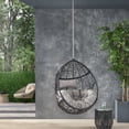 Outdoor Teardrop Shaped Hanging Chair with 8ft Chain, Wicker Weave ...