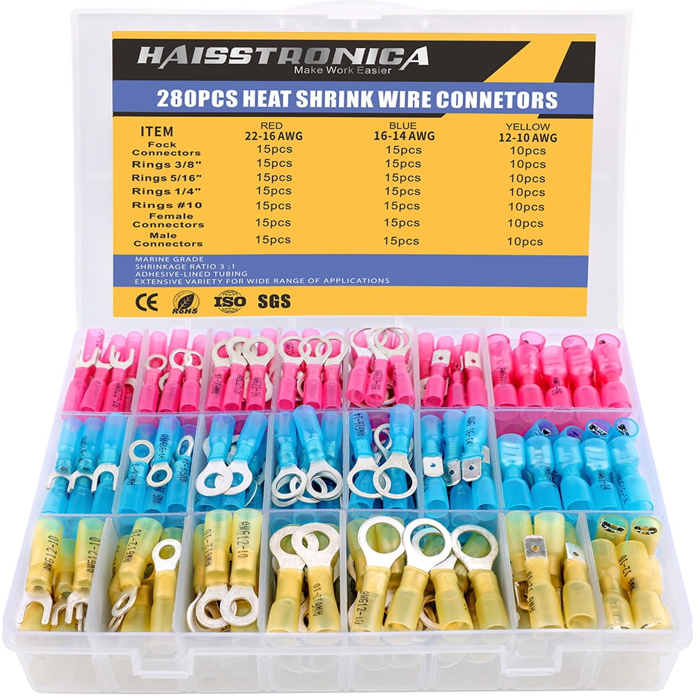 haisstronica 280PCS Heat Shrink Wire Connectors-Electrical Connectors ...