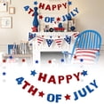 Happy 4th of July Glitter Banner, Red White Blue Pennant Hanging Banner ...