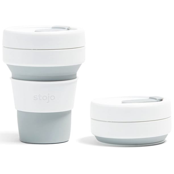 STOJO collapsible Travel cup - Dove gray, 12oz 355ml - Leak-Proof ...