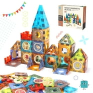 Triani Kids Magnetic Tiles Toys, 100Pcs 3D Magnetic Building Blocks ...