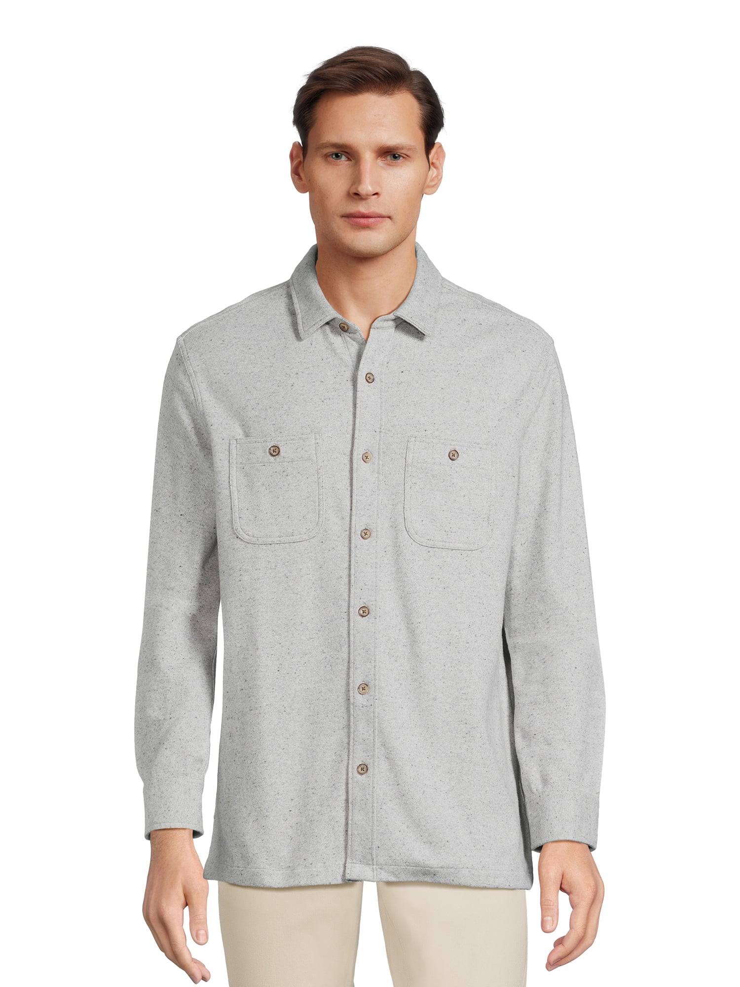 George Men's Long Sleeve Over Shirt, Sizes S-3XL - Walmart.com