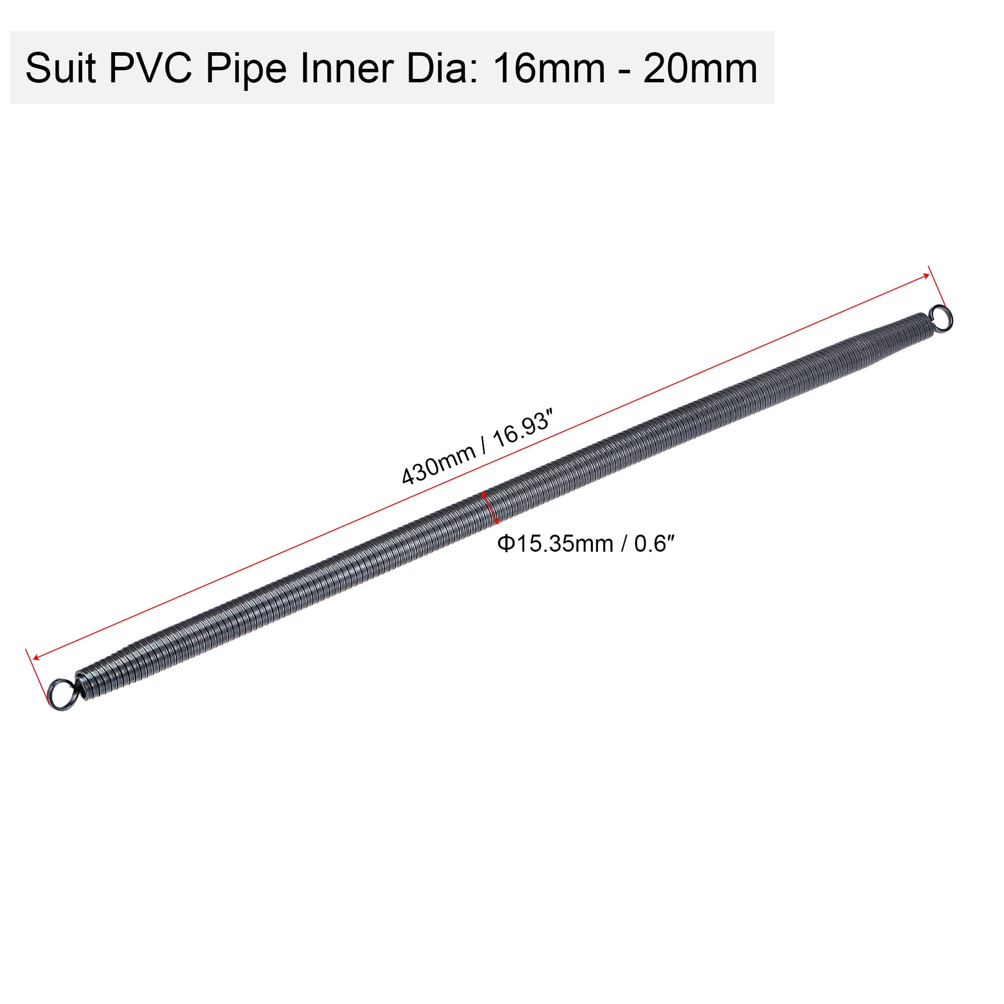 Buy Uxcell 15.35mm OD 430mm Length Spring Tube Bender for 16mm - 20mm ...