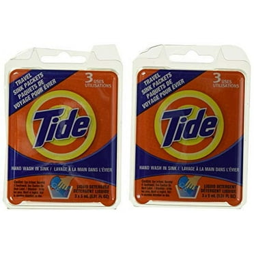 Tide Fresh Laundry Soap, Travel Sink Packets for Clothes Wash, Spill ...
