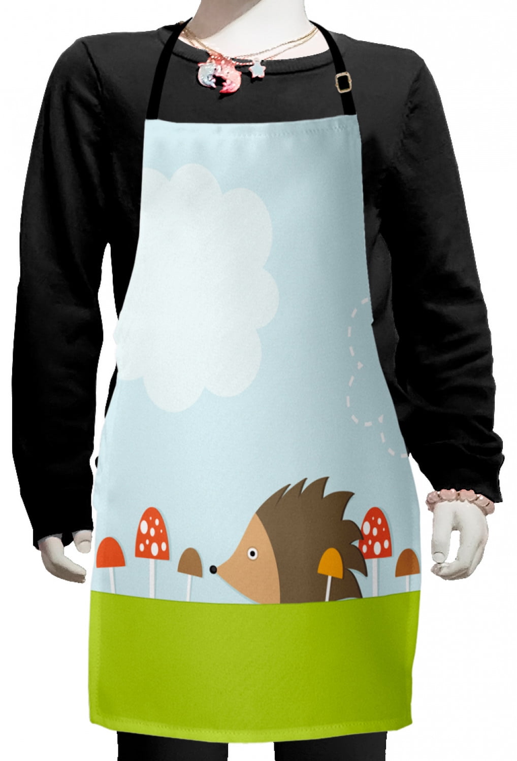 Hedgehog Kids Apron, Animal in the Mushroom Field Woodland Wildlife ...
