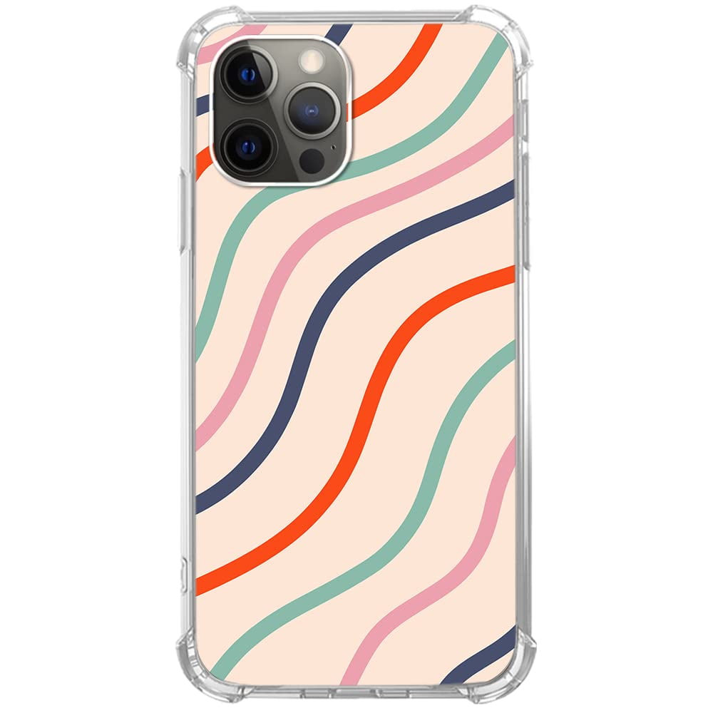 Wavy Lines Case for iPhone 14 Pro Max,Aesthetic Art Design TPU Bumper ...