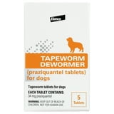 Elanco Tapeworm Dewormer (Praziquantel Tablets) for Dog & Puppies, 5 ...