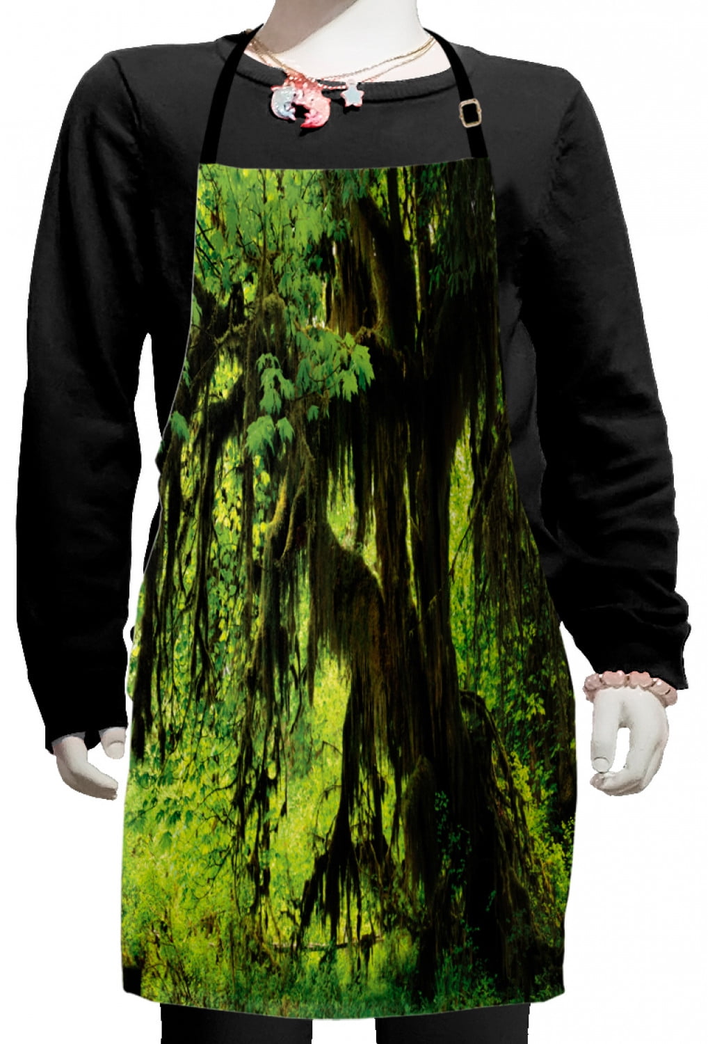 Rainforest Kids Apron, Tree with Moss in the Jungle Natural Life Feng ...