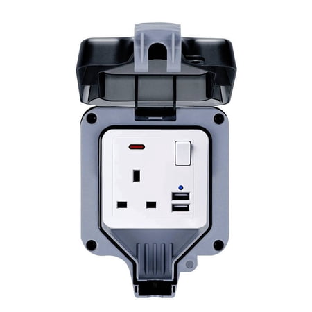 13AOutdoor IP66 Waterproof Socket Box Weatherproof Wall Electrical ...