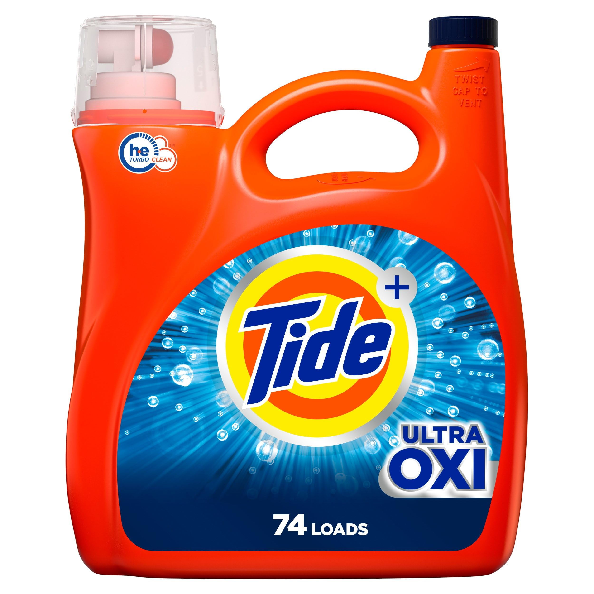Detergente para ropa Tide Ultra Oxi 74 cargas, 3.1 L, compatible con HE ...