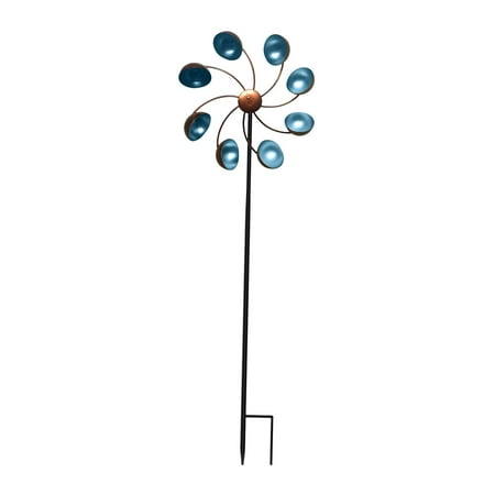66cm Windmill Garden Decor Retro Pathway Wind Stake Lawn blue | Walmart ...