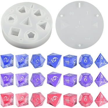7 Styles Epoxy Resin Dice Moulds Silicone Resin Casting Polyhedron Game ...