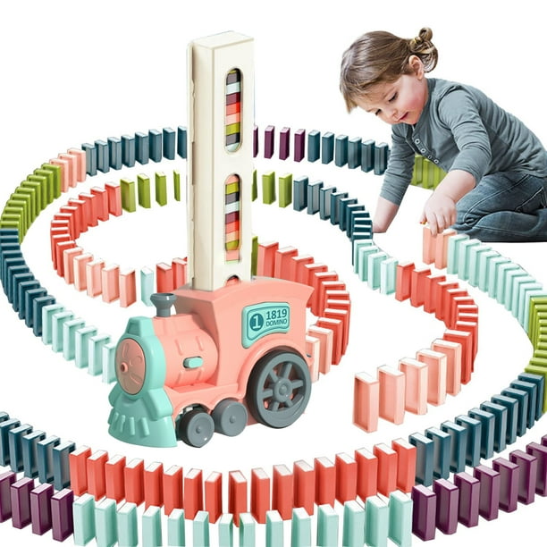 Automatic Domino Train, Dominos Set for Kids Creative Domino Game Toy ...