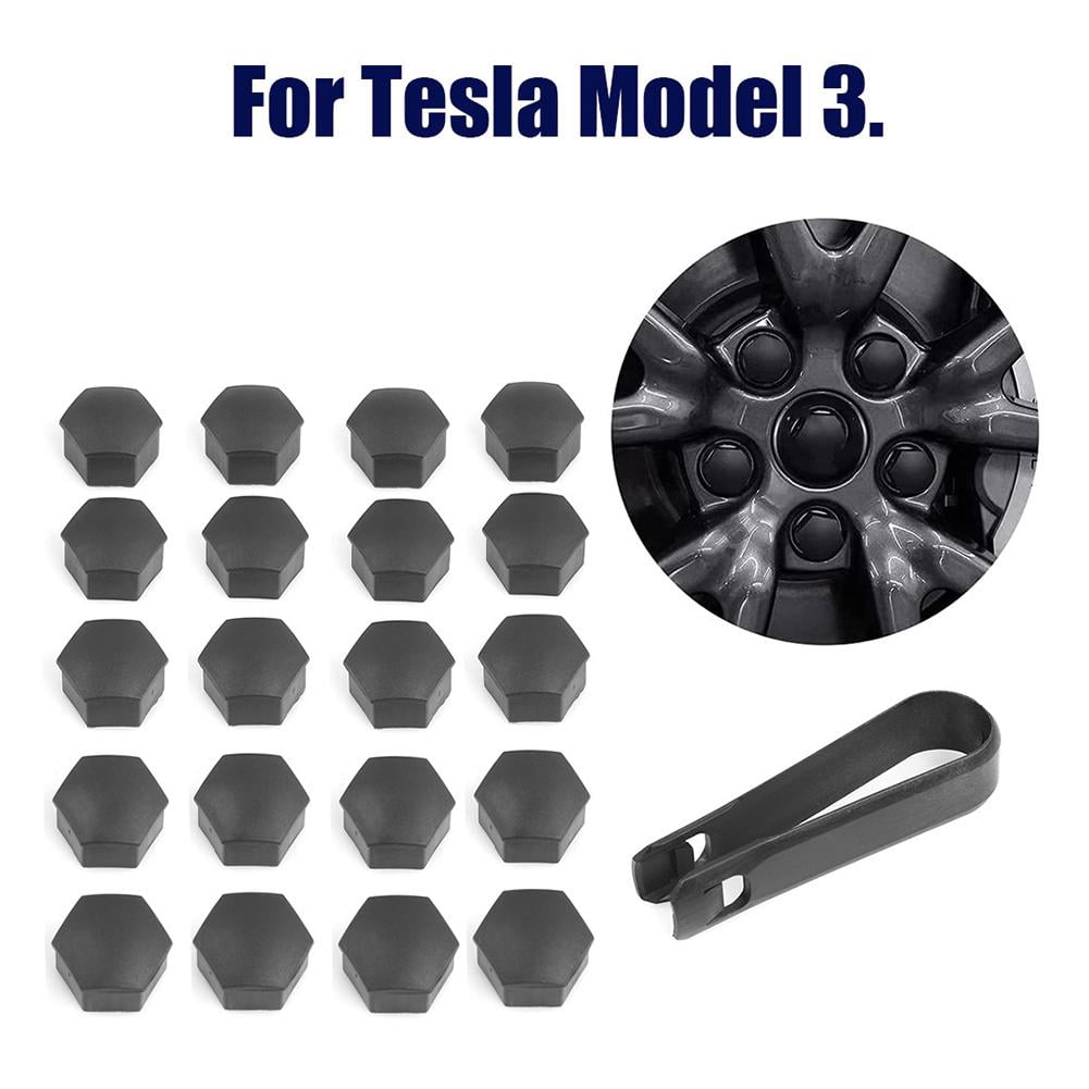 20 piezas ABS cubiertas de cubo de rueda de coche tapas para Tesla ...