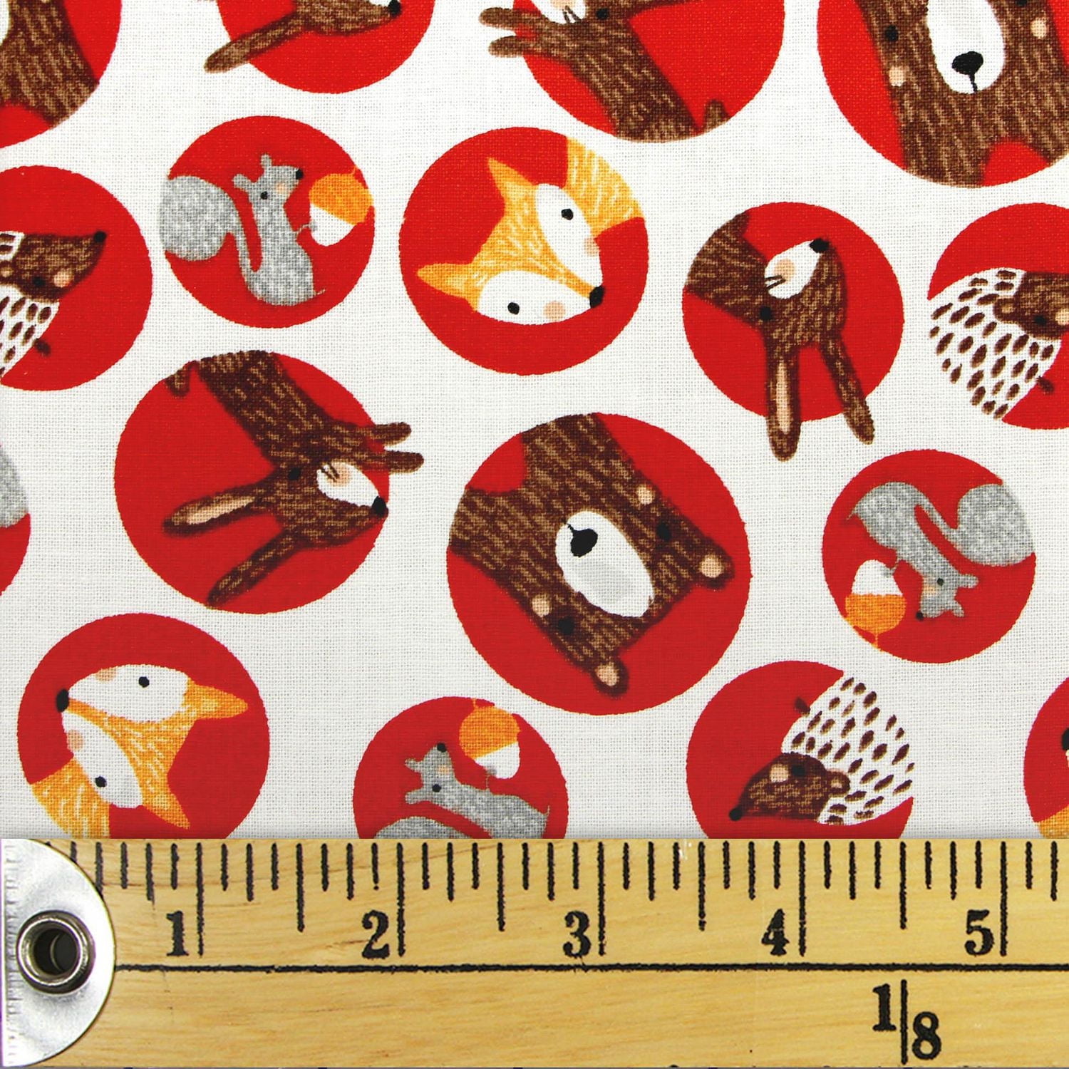 Click here for Fabric Creations White With Forest Animals In Red... prices