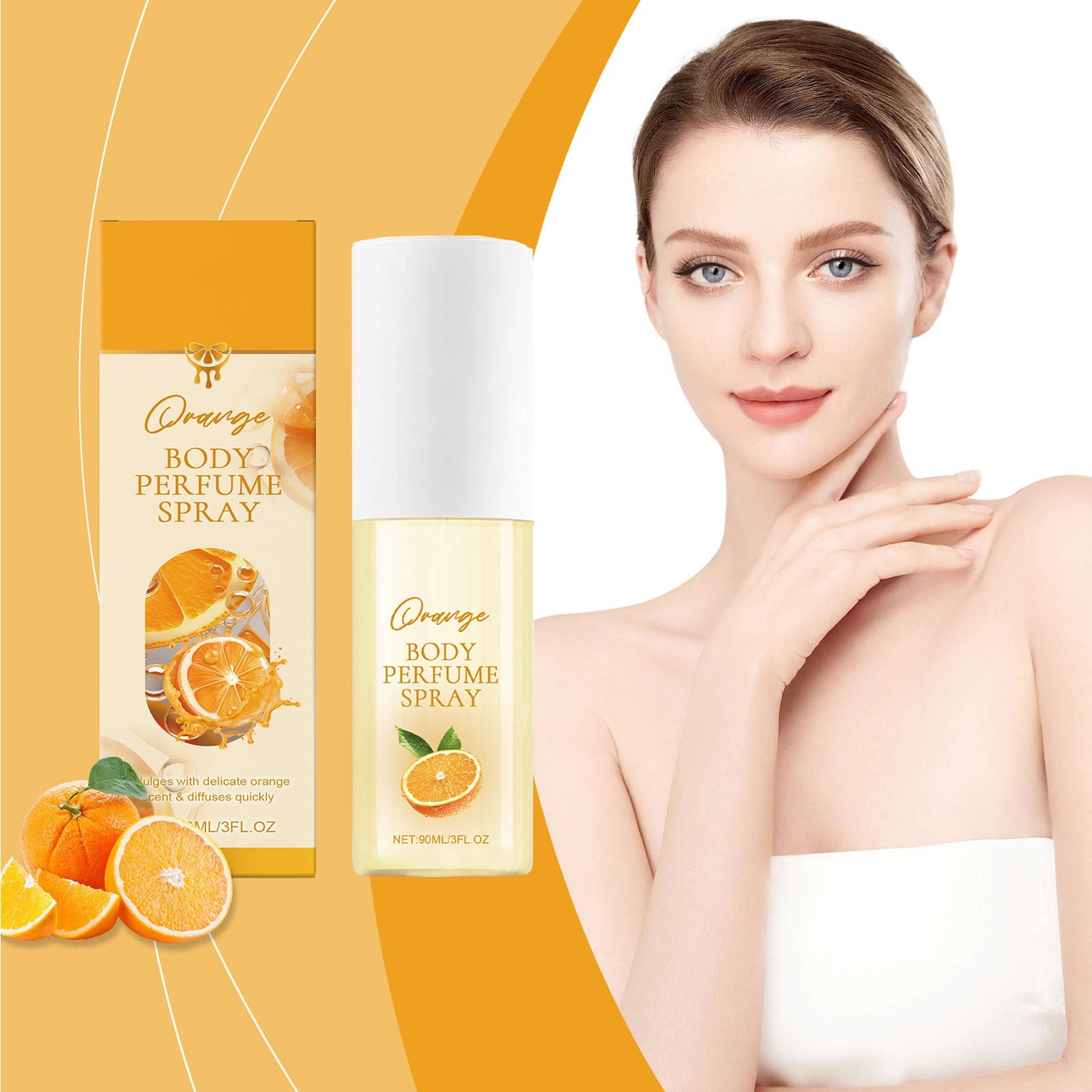 90 ml Perfume Para Mujeres Spray De Perfume Naranja Para El Cuerpo ...