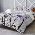 4 Piece Duvet Cover Set Twin, Country Gradient Purple Daisy Soft ...