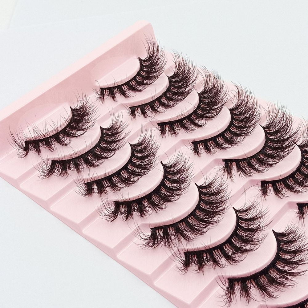 10 Pairs Thick and Curly Fake Lashes Comfortable to Wear False ...