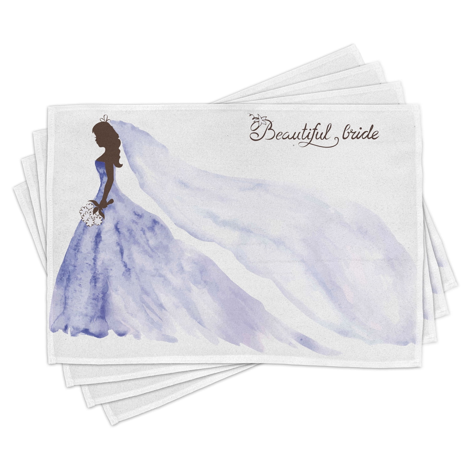 Ambesonne Wedding Place Mats Set of 4, Abstract Wedding, Standard Size ...