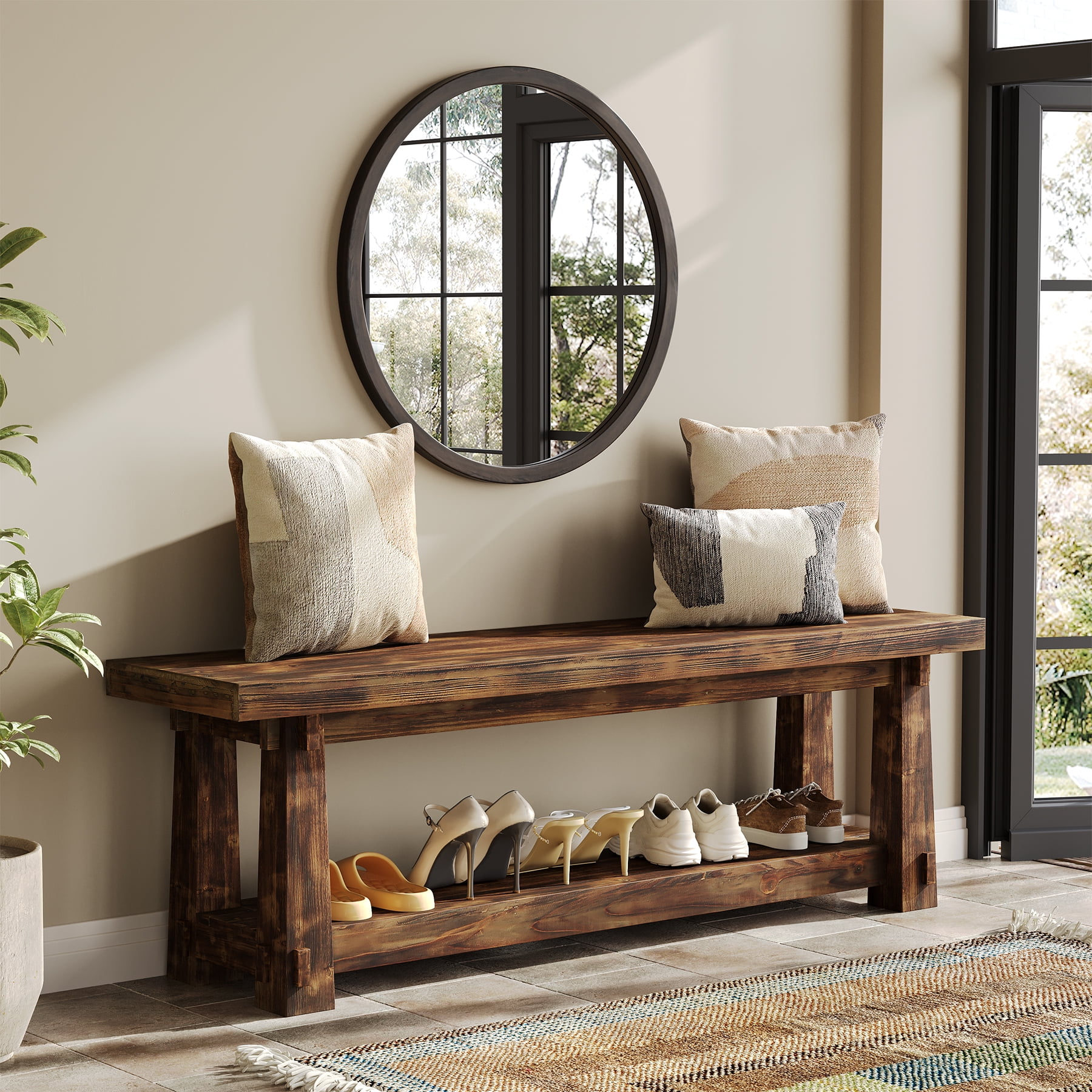 Click here for Tribesigns Tribewood 55 Solid Wood Entryway Bench... prices