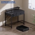32 Inch Small Computer Desk with Monitor Stand Home Office Desks with 2 ...
